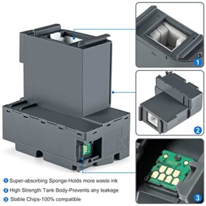 Poschink T04D1 T04D100 Ink Maintenance Box for ET-15000 ET-3750 ET-3760 WF-2860 ET-4760 ET-3850 ET-4850 XP-5100 ET-3710 ET-5150 ET-3830 ET-M1000 ST-3000 ET-M2170 Printers TO4D1/TO4D100/EWMB2/04D1