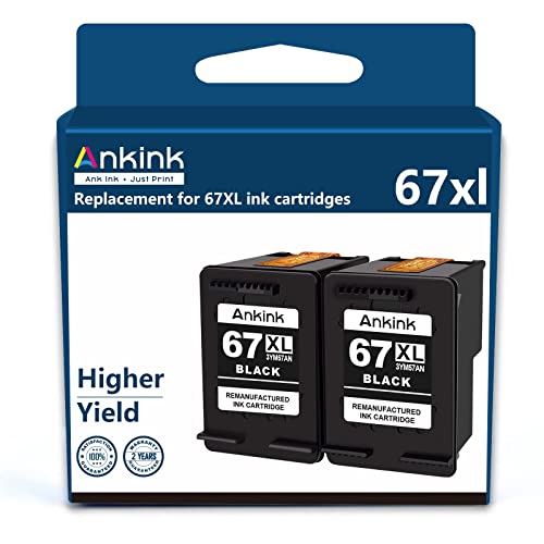 Ankink HP67 67XL Ink Cartridge HP 67 XL Black Combo Deskjet 2700 2700e 2752 2752e 2742e 2755 2755e 4100 4100e 4152e 4155 4155e Envy 6000 6055e 6055 6400 6458 6458e 6452 6455 6455e Printer HP67XL Blk