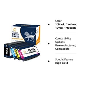 ColorKing Remanufactured Ink Cartridge Replacement for HP 950 XL 950XL 951 XL 951XL to use with OfficeJet Pro 8600 8610 8615 8620 8625 8630 8100 276dw 251dw Printer (4 High Yield Combo Pack)