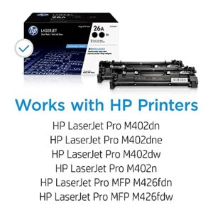 HP 26A Black Toner Cartridges (2-pack) | Works with HP LaserJet Pro M402 Series, HP LaserJet Pro MFP M426 Series | CF226AD1