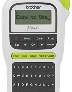 Brother P-Touch, PTH110, Easy Portable Label Maker, Lightweight, Qwerty Keyboard, One-Touch Keys, White