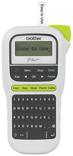 Brother P-Touch, PTH110, Easy Portable Label Maker, Lightweight, Qwerty Keyboard, One-Touch Keys, White