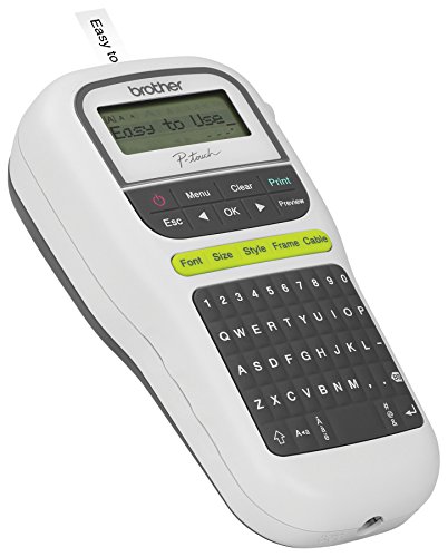 Brother P-Touch, PTH110, Easy Portable Label Maker, Lightweight, Qwerty Keyboard, One-Touch Keys, White