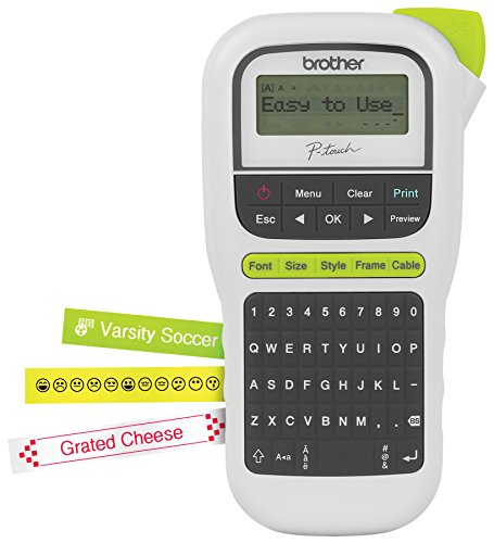 Brother P-Touch, PTH110, Easy Portable Label Maker, Lightweight, Qwerty Keyboard, One-Touch Keys, White