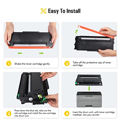 Toner Bank Compatible Toner Cartridge Replacement for Brother TN660 TN630 TN 660 630 TN-660 TN-630 HL-L2380DW MFC-L2700DW HL-L2300D HL-L2320D HL-L2340DW L2540DW Printer High Yield Ink (Black, 4-Pack)