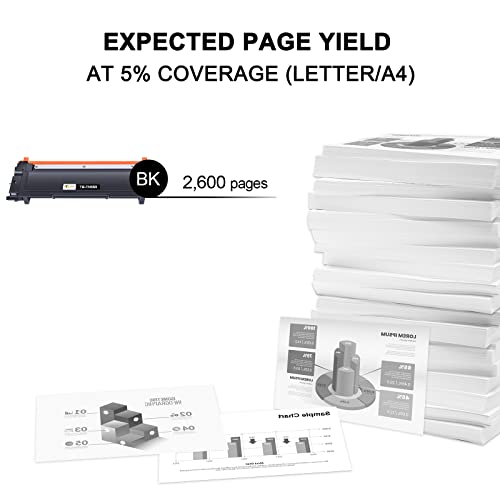 Toner Bank Compatible Toner Cartridge Replacement for Brother TN660 TN630 TN 660 630 TN-660 TN-630 HL-L2380DW MFC-L2700DW HL-L2300D HL-L2320D HL-L2340DW L2540DW Printer High Yield Ink (Black, 4-Pack)