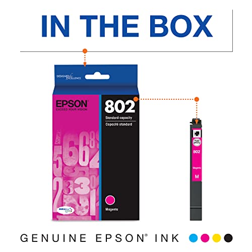 EPSON T802 DURABrite Ultra -Ink Standard Capacity Magenta -Cartridge (T802320-S) for select Epson WorkForce Pro Printers