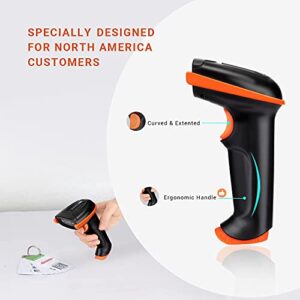 Tera Barcode Scanner Wireless 1D Laser Cordless Barcode Reader with Battery Level Indicator, Versatile 2 in 1 2.4Ghz Wireless and USB 2.0 Wired