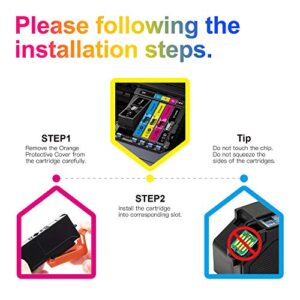 Uniwork Remanufactured Ink Cartridge Replacement for Epson 410XL 410 XL T410XL use for Expression XP-830 XP-640 XP-7100 XP-630 XP-530 XP-635 Printer tray (Latest Upgraded Chip, 5 Pack)