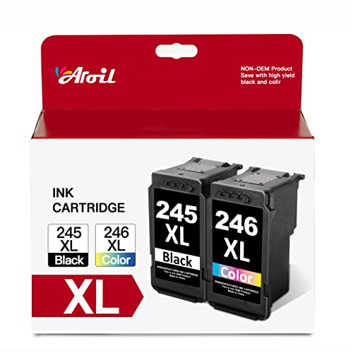 Aroil 245XL 246XL Combo Pack Replacement Printer Ink for Canon Ink Cartridges 245 and 246 for Canon Pixma TR4500 TS3322 TS3122 TR4522 TR4500 MG2522 MX490 MX492 TS3300 TS3320 TS3100 MG2500 (2 Pack)