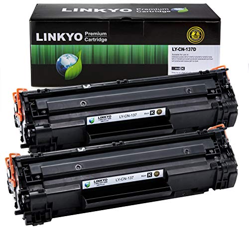 LINKYO Compatible Toner Cartridge Replacement for Canon 137 9435B001AA (Black, 2-Pack)