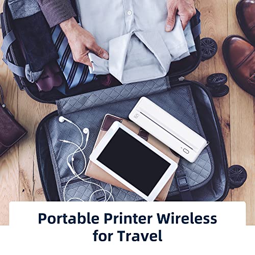 HPRT Wireless Portable Printers - Portable Printers Wireless for Travel, Mobile Office, School, Home - Bluetooth Wireless Printer Compatible with iOS Android Phone & Laptop