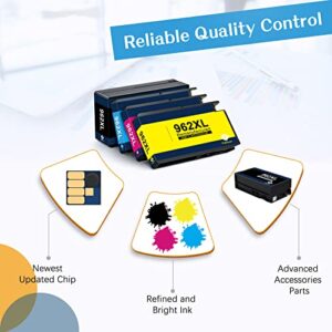 Remanufactured Ink Cartridge Replacement for HP 962XL 962 XL for HP OfficeJet Pro 9015 9025 9010 9018 9020 9012 Printer HP962 962 XL 962XL Ink (4 Combo Pack)