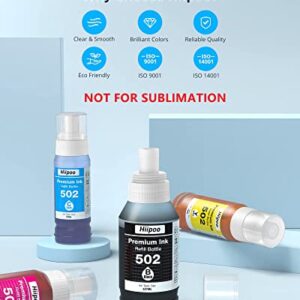 Hiipoo Compatible T502 502 (Not for Sublimation) Ink Refill Bottles for Ecotank ET-2750 ET2760 ET-2803 ET-3750 ET-4750 ET-3760 ET-4760 ET-2850 ET-4850 ET-3700 ET-3710 ET-15000 ET-2800 ST-4000 Printer