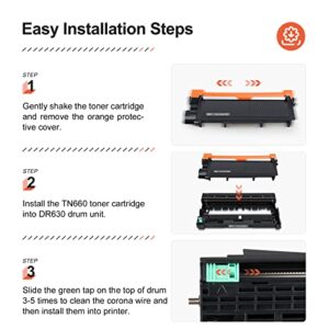 V4INK 4PK Compatible TN-660 Replacement for Brother TN660 TN630 Toner Ink for Brother MFC-L2700DW HL-L2300D L2320D L2340DW L2360DW L2380DW DCP L2540DW L2520DW MFCL2740DW Tray_Toners_Cartridges_Printer