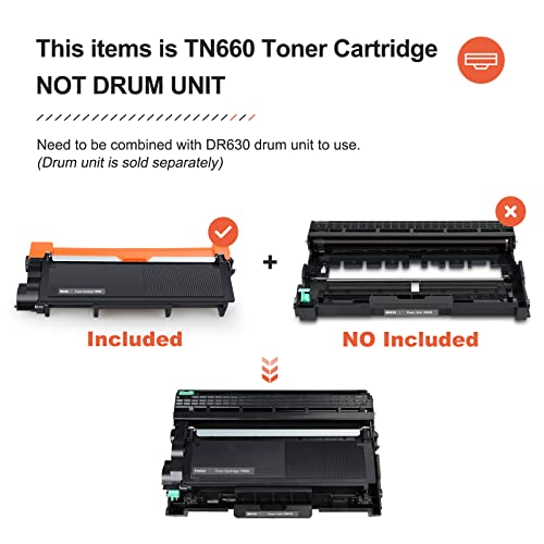 V4INK 4PK Compatible TN-660 Replacement for Brother TN660 TN630 Toner Ink for Brother MFC-L2700DW HL-L2300D L2320D L2340DW L2360DW L2380DW DCP L2540DW L2520DW MFCL2740DW Tray_Toners_Cartridges_Printer