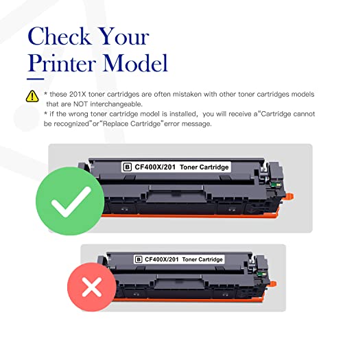 Valuetoner Compatible Toner Cartridge Replacement for HP 201X 201A CF400X CF401X CF402X CF403X CF400A for Color Laserjet Pro MFP M277dw M252dw M277n M277c6 M252n M277 (Black, Cyan, Magenta, Yellow)