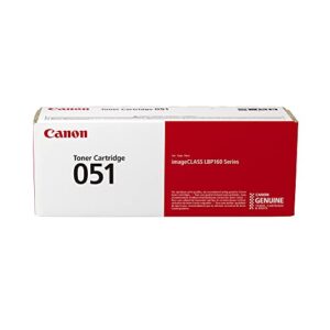 canon genuine toner cartridge 051 black (2168c001), 1-pack, for canon imageclass mf264dw, mf267dw, mf269dw, lbp162dw laser printer, 1 size (toner 051 standard)