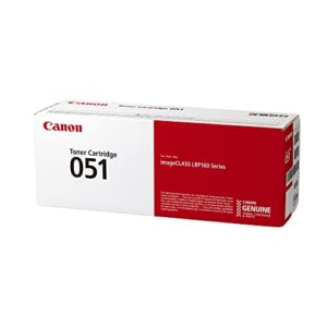 Canon Genuine Toner Cartridge 051 Black (2168C001), 1-Pack, for Canon imageCLASS MF264dw, MF267dw, MF269dw, LBP162dw Laser Printer, 1 Size (Toner 051 Standard)