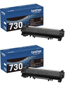 brother genuine tn730 2-pack standard yield black toner cartridge with approximately 1, 200 page yield/cartridge