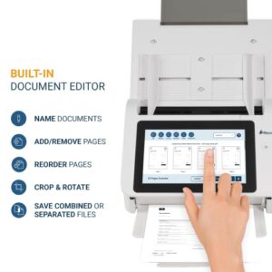 Raven Original Document Scanner - Huge Touchscreen, Color Duplex Feeder (ADF), Wireless Scanning to Cloud, WiFi, Ethernet, USB, Home or Office Desktop (2nd Gen)