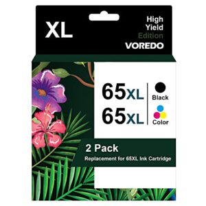 65xl black and color combo pack remanufactured ink for hp 65xl 65 xl for deskjet 2680 2655 2652 2635 2624 deskjet 3755 3752 3772 3720 envy 5058 5052 5055 5034 5032 amp 100 105 120 (black, tri-color)