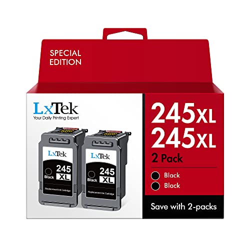 LxTek Ink Cartridge Replacement for Canon 245 245XL PG-245 PG-245XL 245XL 245 XL PG-243 to use with Pixma MG2522 MX492 TR4520 TR4500 TS3120 MG2420 MX490 MG2920 MG2922 MG2520 IP2820 (2 Pack, Black)