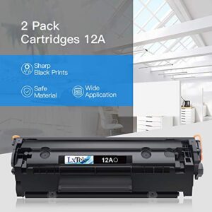 LxTek Compatible Toner Cartridge Replacement for HP 12A Q2612A Compatible with Laserjet 1012 1022 1020 1018 1022N 1010 3015 3050 3030 3052 3055 M1319F Printers (2 Black, High Yield)