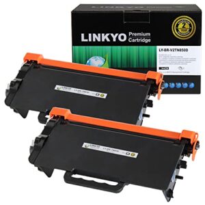 linkyo compatible toner cartridge replacement for brother tn850 tn-850 tn820 (2-pack, high yield black, design v2)