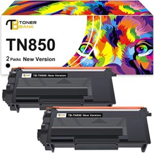 toner bank compatible toner cartridge replacement for brother tn850 tn820 tn 850 tn-850 tn-820 hl-l6200dw mfc-l5850dw mfc-l5700dw hl-l5200dw mfc-l5900dw high yield printer new version 2-pack