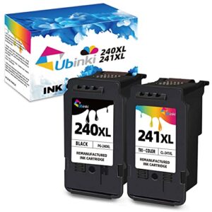 ubinki 240xl 241xl ink cartridge combo pack for canon pg-240xl cl-241xl 240 pg240 241 cl241 xl for pixma mg3620 mg3600 ts5120 ts5100 mg2120 mg3520 mx452 mx512 mx532 mx472 mg2220 mg3120 mg3122 printer