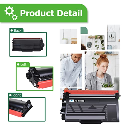 Aztech Compatible Toner Cartridge Replacement for Brother TN 850 TN850 TN-850 TN820 TN-820 HL-L6200DW MFC-L5850DW MFC-L5900DW MFC-L5700DW HL-L5200DW MFC-l5800DW Printer Ink High Yield (Black, 2-Pack)