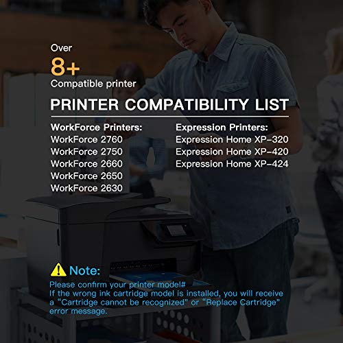 E-Z Ink (TM) Remanufactured Ink Cartridge Replacement for Epson 220 XL 220XL T220XL to use with WF-2760 WF-2750 WF-2630 WF-2650 WF-2660 XP-320 XP-420 XP-424(2 Black, 1 Cyan, 1 Magenta, 1 Yellow)5Pack