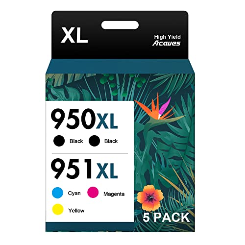 950XL 951XL Combo Pack Replacement for HP 950 951 Ink cartridges Combo Pack Work for HP OfficeJet Pro 8600 8610 8620 8100 8110 8615 8616 8625 Printers, 5 Pack