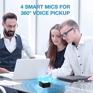 USB Speakerphone - EMEET M0 4 AI Mics Speakerphone for Conference Calls 360° Voice Pickup Conference Speakerphone for Computer Plug and Plays Computer Speaker with Microphone for 4 People