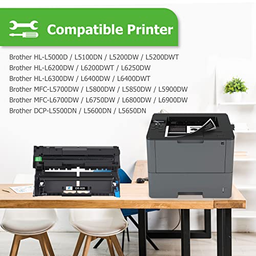 Aztech Compatible Drum Unit Replacement for Brother DR820 DR-820 DR 820 for Brother HL-L6200DW MFC-L5850DW MFC-L5900DW MFC-L6700DW MFC-L5800DW HLL6200DW HL-L5200DW HLL5100DN Printer (Black, 2-Pack)