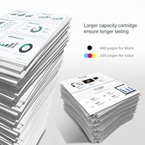 63 XL 63XL Ink Cartridges Remanufactured for HP 63XL Ink Cartridge for HP Printers Envy 4520 4512 4513 4516 Officejet 3830 4650 4652 4655 Envy 4520 4512 Deskjet 1112 3630 3632(1 Black,1 Tri-Color)