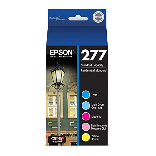 EPSON T277 Claria Photo HD Ink Standard Capacity 5 Color Cartridge Combo Pack (T277920-S) for select Epson Expression Printers