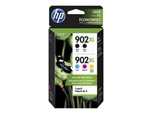 hp 902xl (6za01an) ink cartridges (cyan magenta yellow black) 5-pack in retail packaging