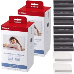 Canon KP-108IN Color Ink and Paper Set - Total of 216 Sheets and 6 Ink Cartridges