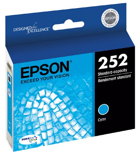 EPSON T252 DURABrite Ultra Ink Standard Capacity Cyan Cartridge (T252220-S) for select Epson WorkForce Printers