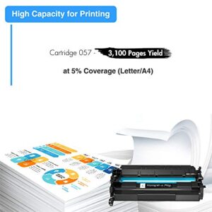 TRUE IMAGE Compatible Toner Cartridge Replacement for Canon 057 057H CRG-057 Work with ImageCLASS MF445dw MF448dw LBP226dw LBP227dw LBP228dw MF449dw MF445 Laser Printer Ink (Black, 2-Pack)