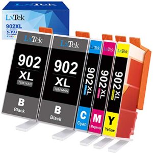 lxtek compatible ink cartridge replacement for hp 902 xl 902xl to use with officejet 6978 6954 6962 6968 6975 printers (5 pack)