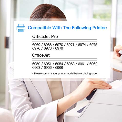 LxTek Compatible Ink Cartridge Replacement for HP 902 XL 902XL to use with Officejet 6978 6954 6962 6968 6975 Printers (5 Pack)