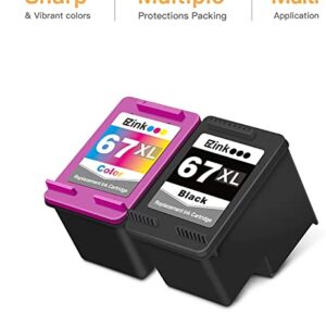 E-Z Ink (TM Ink Cartridge Replacement for HP 67XL 67 XL 67 for DeskJet 2755e 4155e Envy Pro 6455 6458 6475 Envy 6455e 6055 6055e 6075 DeskJet Plus 4132 4155 (1 Black,1 Tri-Color 2 Pack