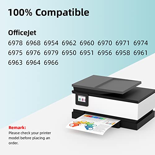 902XL Ink Cartridges Combo Pack,with Updated Chips,High Yield,Replacement for HP 902XL 902 XL,Works with HP Officejet Pro 6978 6968 6958 6970 6962 Printers,HP902,HP902XL