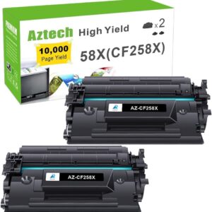 Aztech Compatible Toner Cartridge Replacement for HP 58X CF258X 58A CF258A for HP Pro M404n M404dn M404dw MFP M428fdw M428dw M428fdn High Yield Printer Toner (Black 2-Pack)