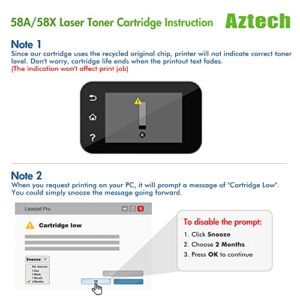 Aztech Compatible Toner Cartridge Replacement for HP 58X CF258X 58A CF258A for HP Pro M404n M404dn M404dw MFP M428fdw M428dw M428fdn High Yield Printer Toner (Black 2-Pack)