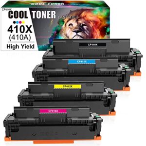 cool toner 4pk compatible for hp 410x 410a cf410x cf410a m477fdw toner cartridge for hp laserjet pro mfp m477fdw m477fnw m477fdn pro m452dn m452dw m452nw toner ink printer – black cyan yellow magenta