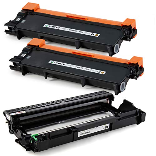 LINKYO Compatible Printer Toner Cartridge and Drum Unit Replacement for Brother TN660 DR630 (2X TN660, 1x DR630, Design V3)